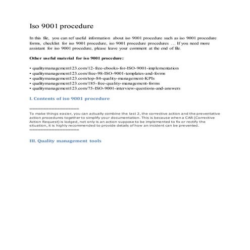 Iso 9001 quality manual example | DOCX