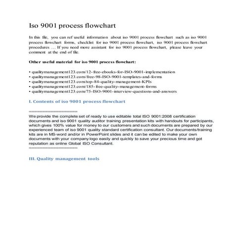 Iso 9001 process flowchart | DOCX