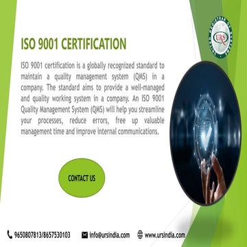 ISO 9001 Quality System Certification | PPTX