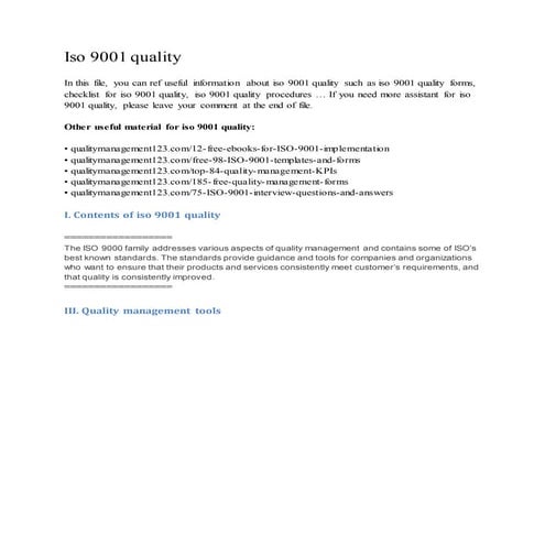 Iso 9001 quality manual example | DOCX