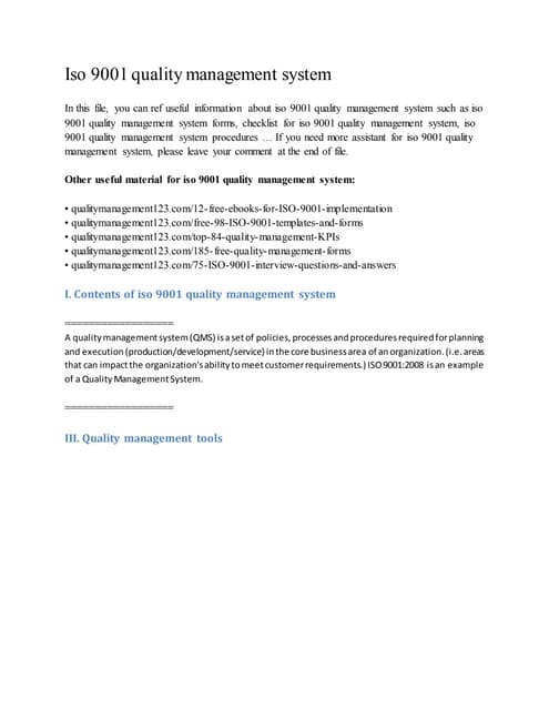 Iso 9001 templates free | DOCX