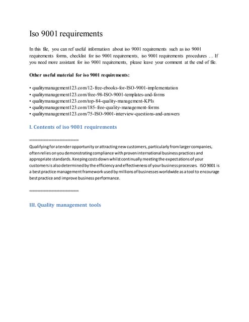 Iso 9001 consultants | PDF