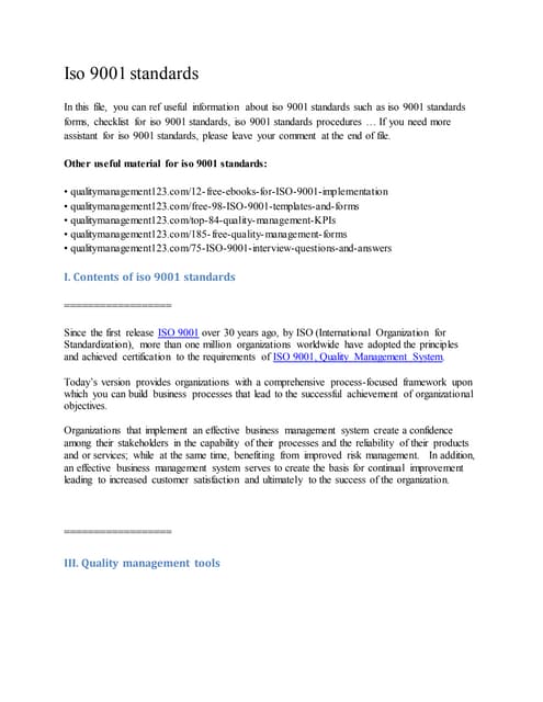 Iso 9001 implementation | PDF