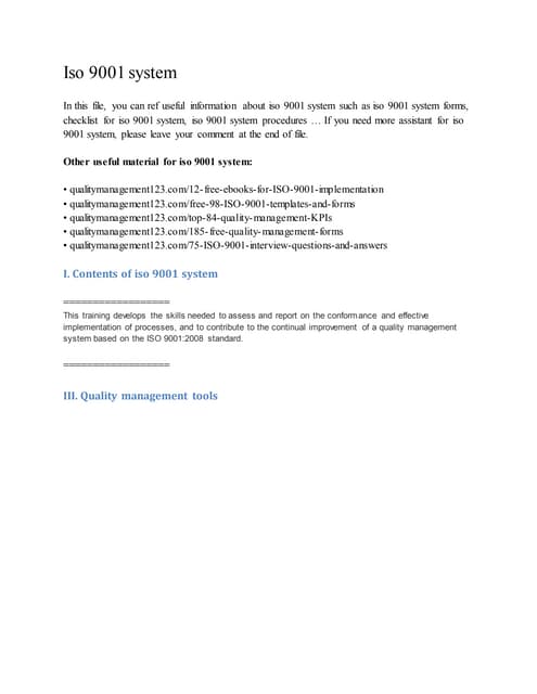 Iso 9001 templates free | DOCX
