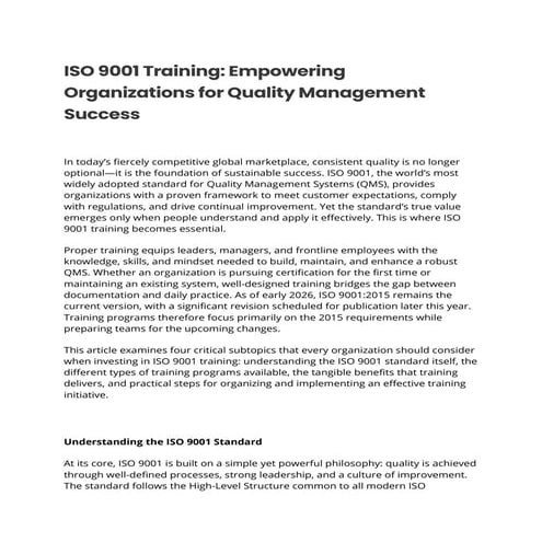 ISO 9001-2015 quality management system presentation | PPTX