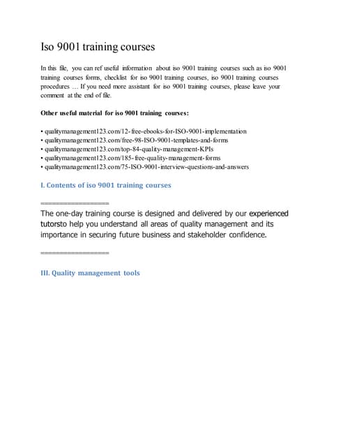 Iso 9001 for dummies | DOCX