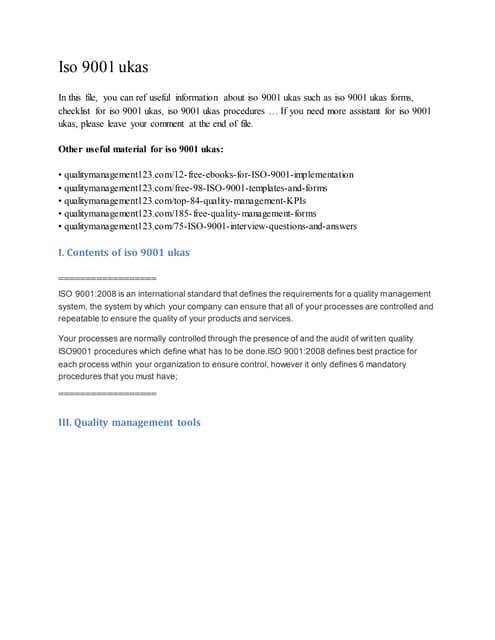 Iso 9001 work instructions | PDF