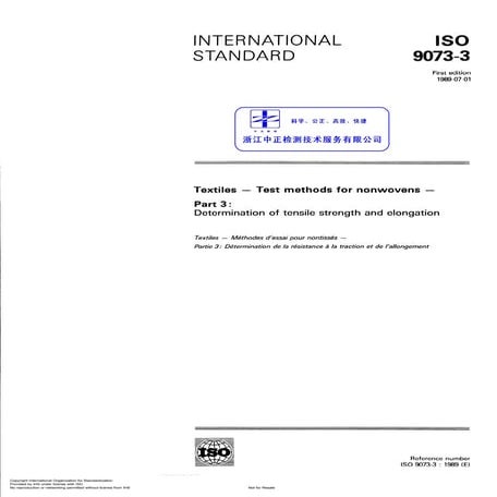 Iso 9073 3 1989 textiles - test methods nonwovens - part 3 ...