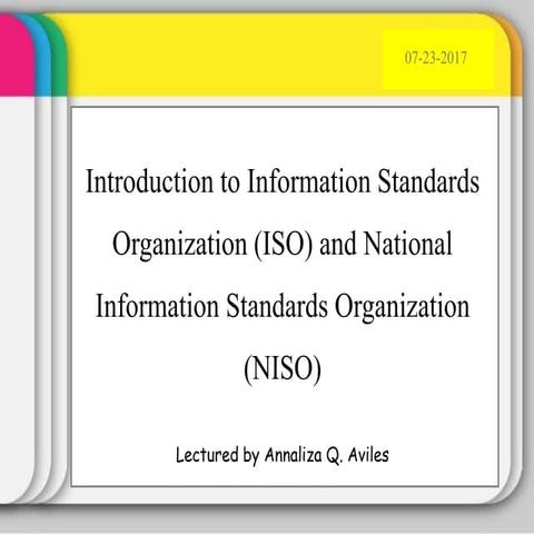 ISO and NISO | PPTX