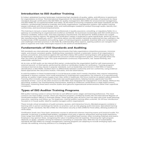 ISO Auditor Training - Integrated Assessment Services | PPT
