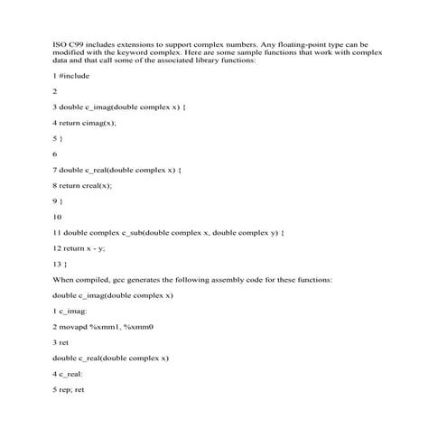 ISO C99 includes extensions to support complex numbers- Any floating-p.docx