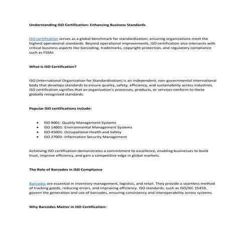 ISO Certification for Business Success.. | PDF