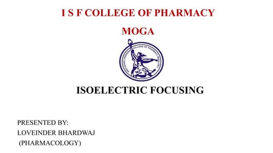 Isoelectric focusing electrophoresis- Principle , procedure and ...