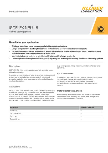 Isoflex topas-nca-152 | PDF