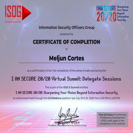 ISOG I AM SECURE 2020 of MELJUN CORTES | PPT