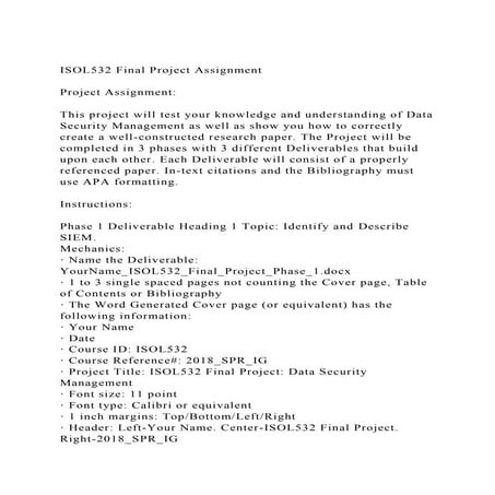ISM3013 Final Project Assignment Project Assignment .docx