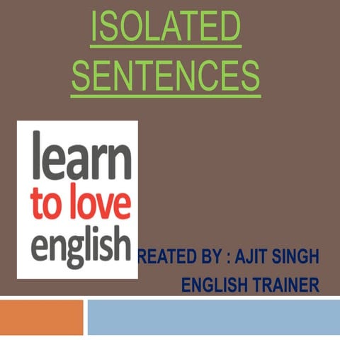 Isolated sentences | PPT