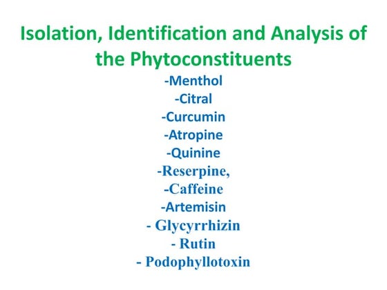 Citral - isolation,identification and structure elucidation | PPT