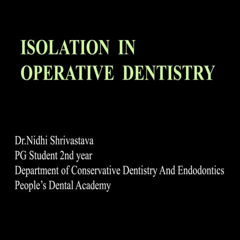 Isolation final seminar | PPTX