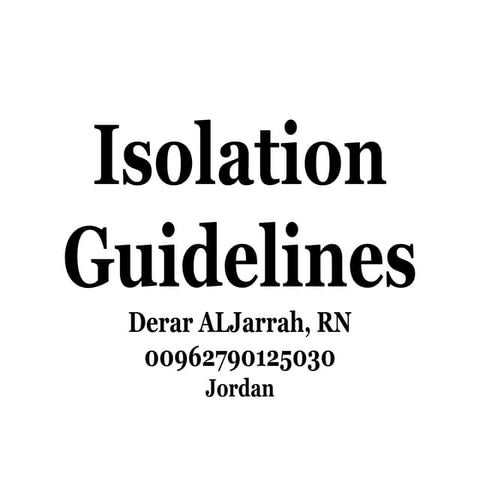 Isolation guidelines | PPT