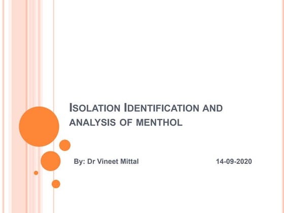 Isolation, Identification And Analysis Of Atropine | PPTX | Chemistry | Science