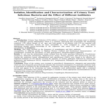 Isolation, identification and characterization of urinary tract ...