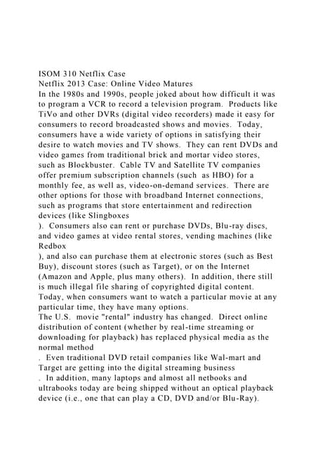 Netflix - Case Study | PPTX | Home Entertainment Systems | Consumer ...