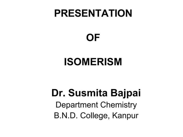 Slides for optical isomerism | PPT