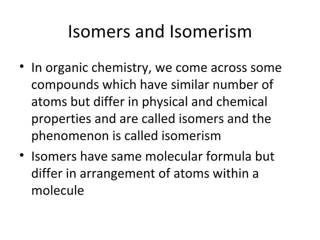 Isomerism and its types | PPTX | Chemistry | Science