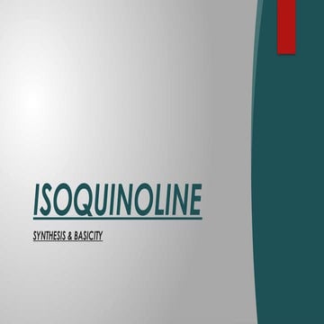 Quinoline and isoquinoline- heterocyclic chemistry- pharmacy | PDF