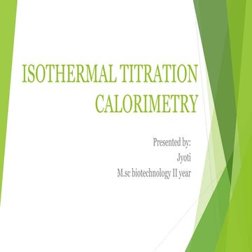 Isothermal titration calorimetry | PPTX