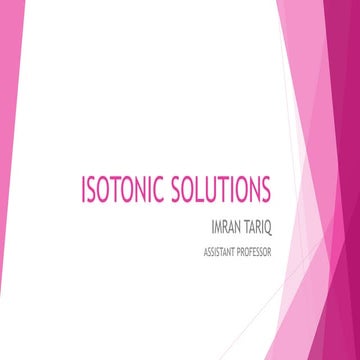 Isotonic solutions | PPTX