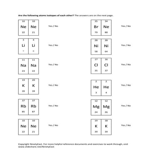 Isotope exercises | PDF