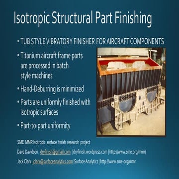 Isotropic structural part finishing | PDF