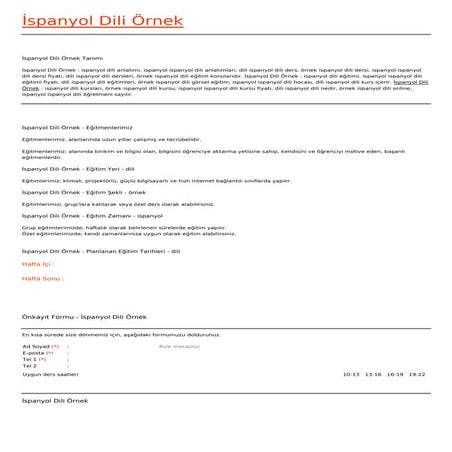 Ispanyol dili-ornek | PDF