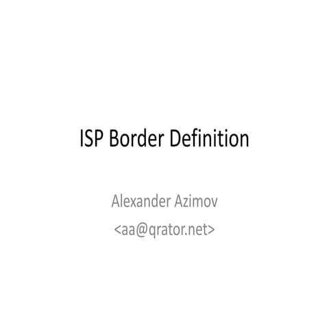 ISP Border Definition | PPT