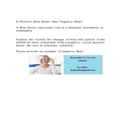 Is Positive Beta Better than Negative BetaA Beta factor rep | PDF