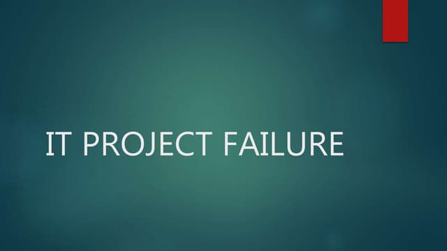 10 causes of project failure. | PPTX