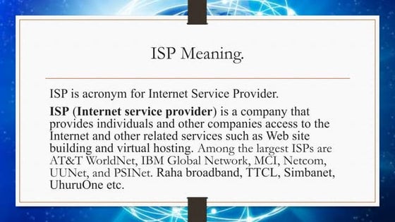 Internet Service Provider-ISP | PPTX
