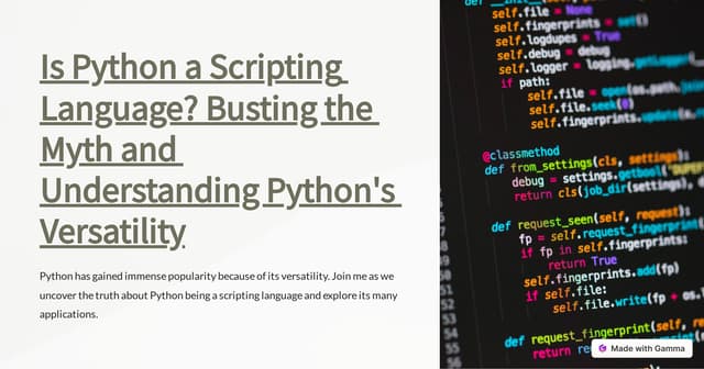 Is Python A Scripting Language Busting The Myth Ppt