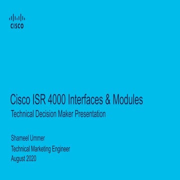 Cisco ISR 4000 Series Interfaces and Modules | PPT