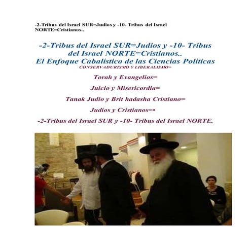 -2-Tribus del Israel SUR=Judios y -10- Tribus del Israel NORTE ...