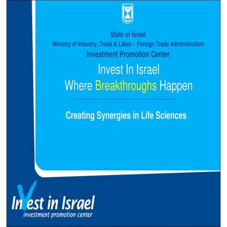 Israel Creating Synergies in Life Sciences | PDF