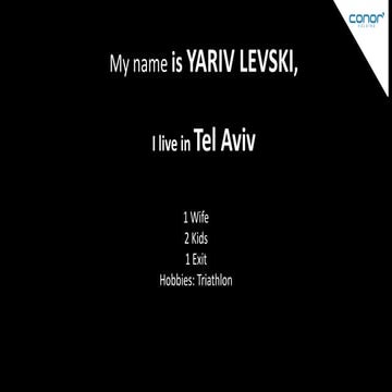 Israel Eco system and timing by Yariv Levski | PPT