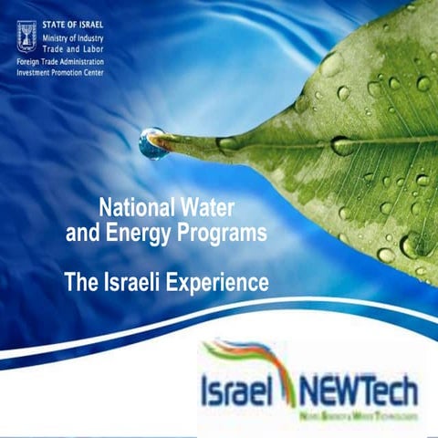 Israel’s Water Sector - Innovation, Challenges and Solutions | PPTX