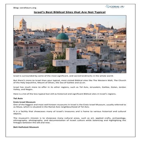 Israel's Best Biblical Sites that Are Not Typical | PDF