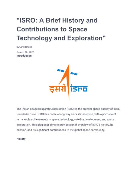 ISRO Presentation | PPT