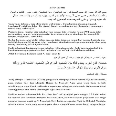 CONTOH PIDATO DENGAN TEMA "ISRO' MI'ROJ.docx
