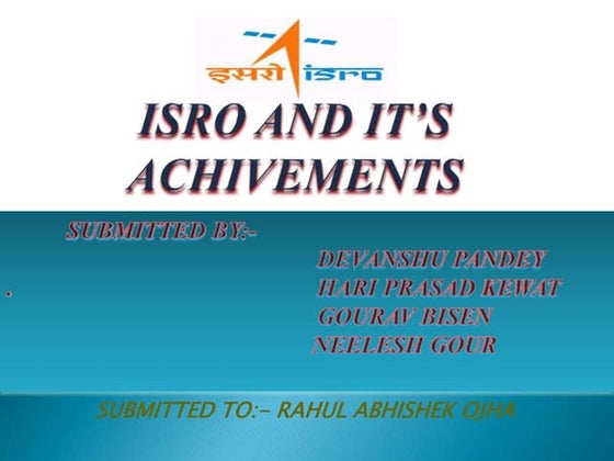 Indian space research organisation (ISRO) | PPTX