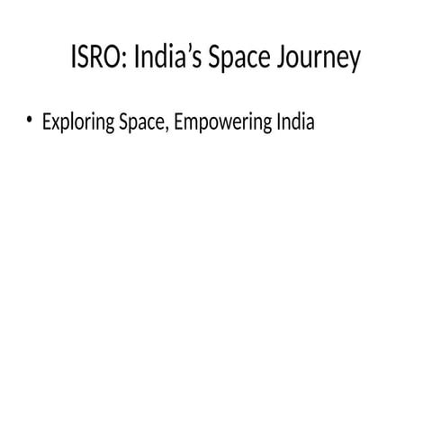 INDIAN SPACE PROGRAM | PPTX